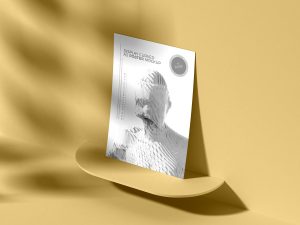 Free Display Curved Paper Poster Mockup Design - Mockup Planet