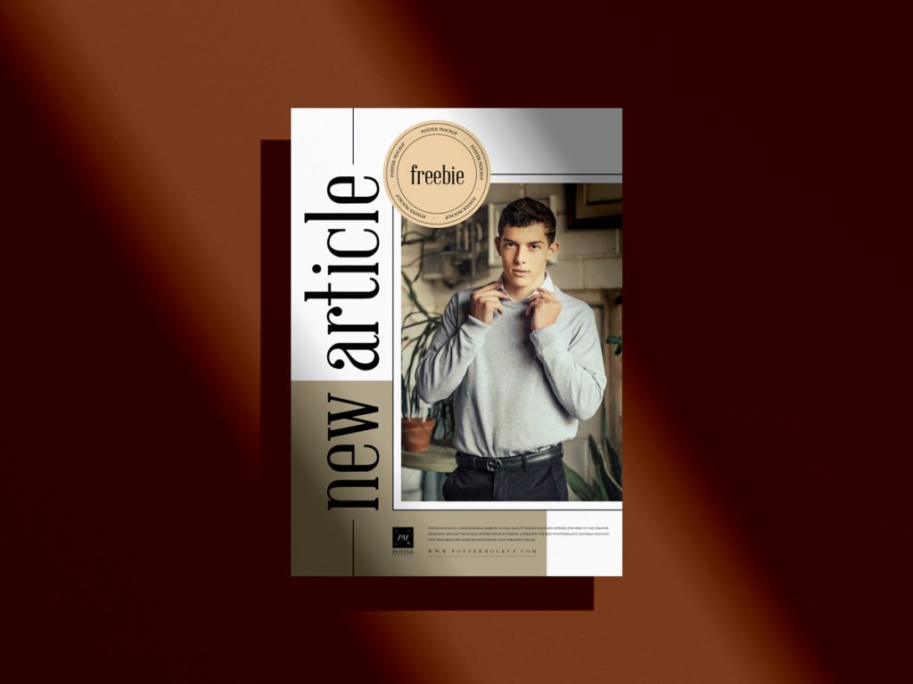 Free Top View Shadow Poster Mockup Design - Mockup Planet