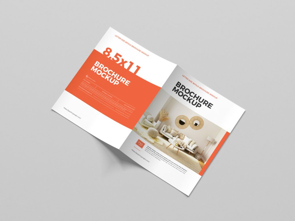 Free BiFold Letter Size Brochure Mockup Design - Mockup Planet
