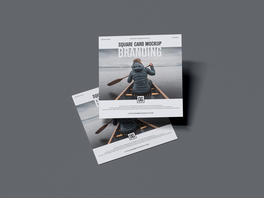 Free Branding Square Card Mockup Design - Mockup Planet
