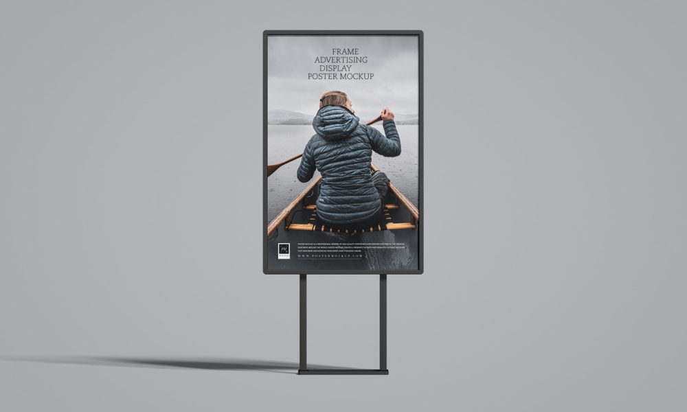 Free Display Advertising Poster Mockup Design - Mockup Planet