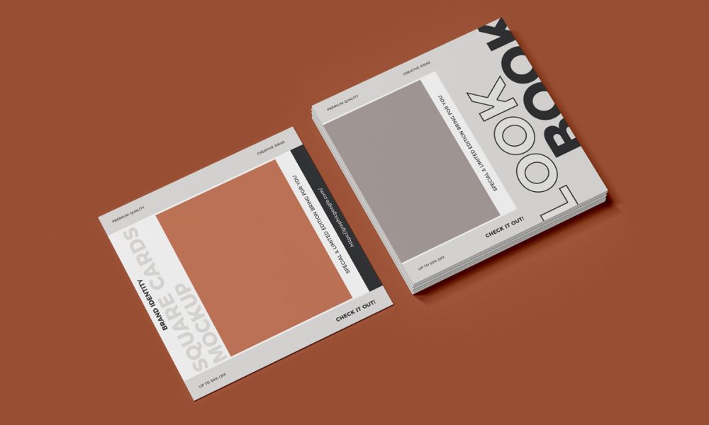 Free Elegant Square Card Mockup Design - Mockup Planet