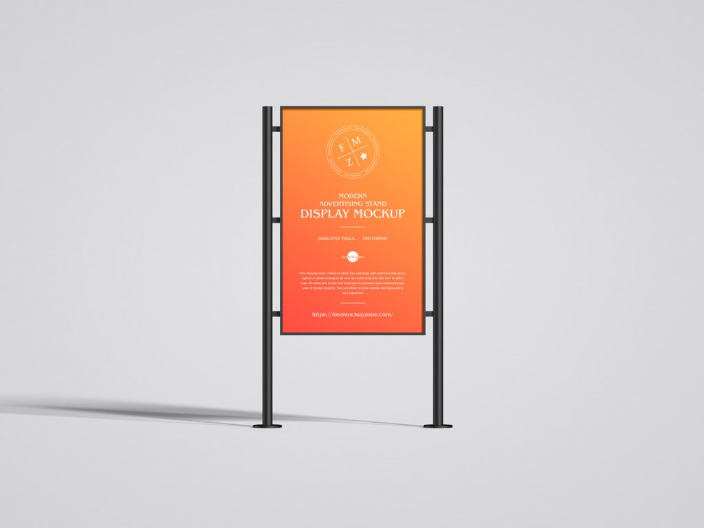 Free Brand Advertising Stand Display Mockup Design - Mockup Planet