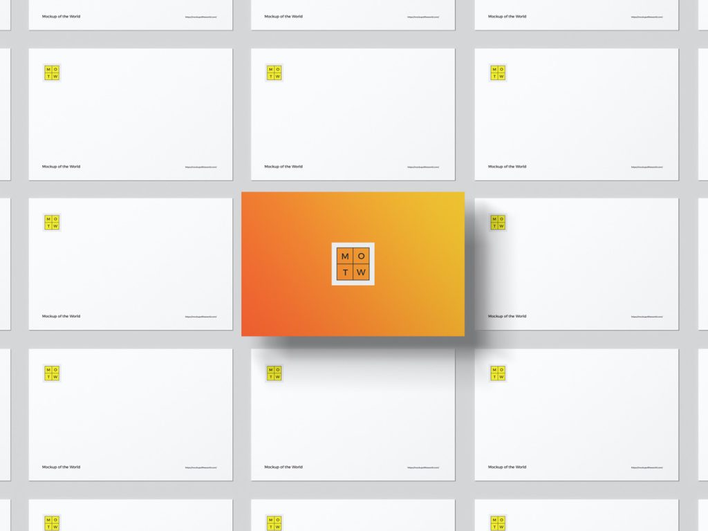 Free Brand Identity Grid Business Card Mockup Design - Mockup Planet