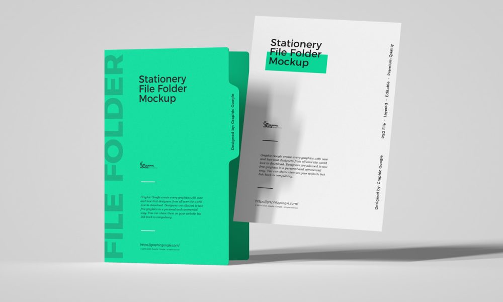 Free File Folder Stationery Mockup Design - Mockup Planet