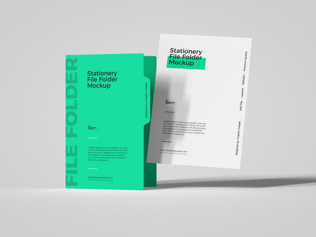 Free File Folder Stationery Mockup Design - Mockup Planet