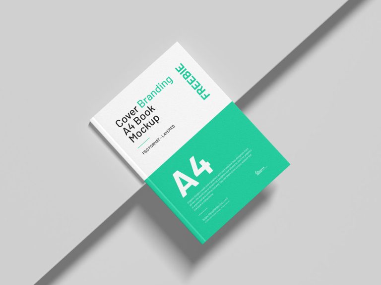 Free Branding A4 Cover Book Mockup Design - Mockup Planet