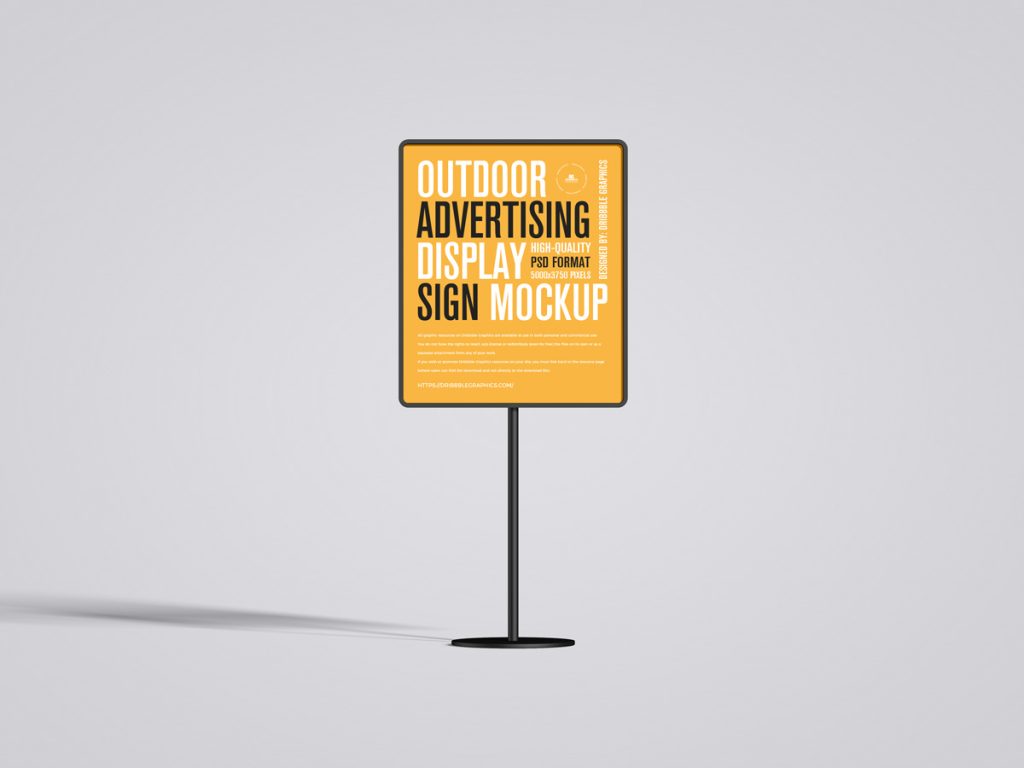 Free Outdoor Advertising Sign Banner Mockup Design - Mockup Planet
